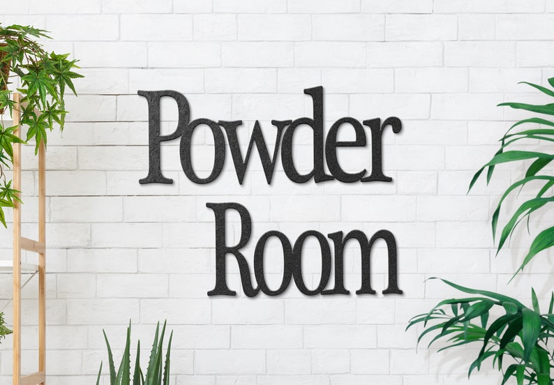 Powder Room Metal Wall Signs Guest Bath Decoration - Etsy
