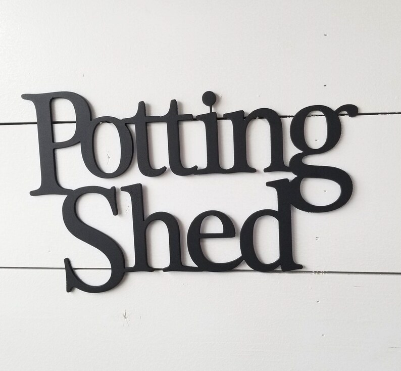 Potting Shed Metal Script Sign - Etsy