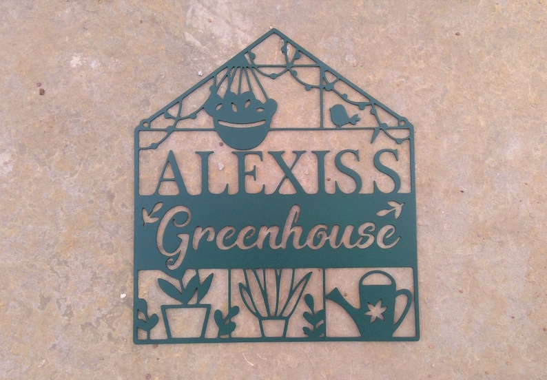 Custom Metal Greenhouse Sign Hanging Personalized Garden - Etsy
