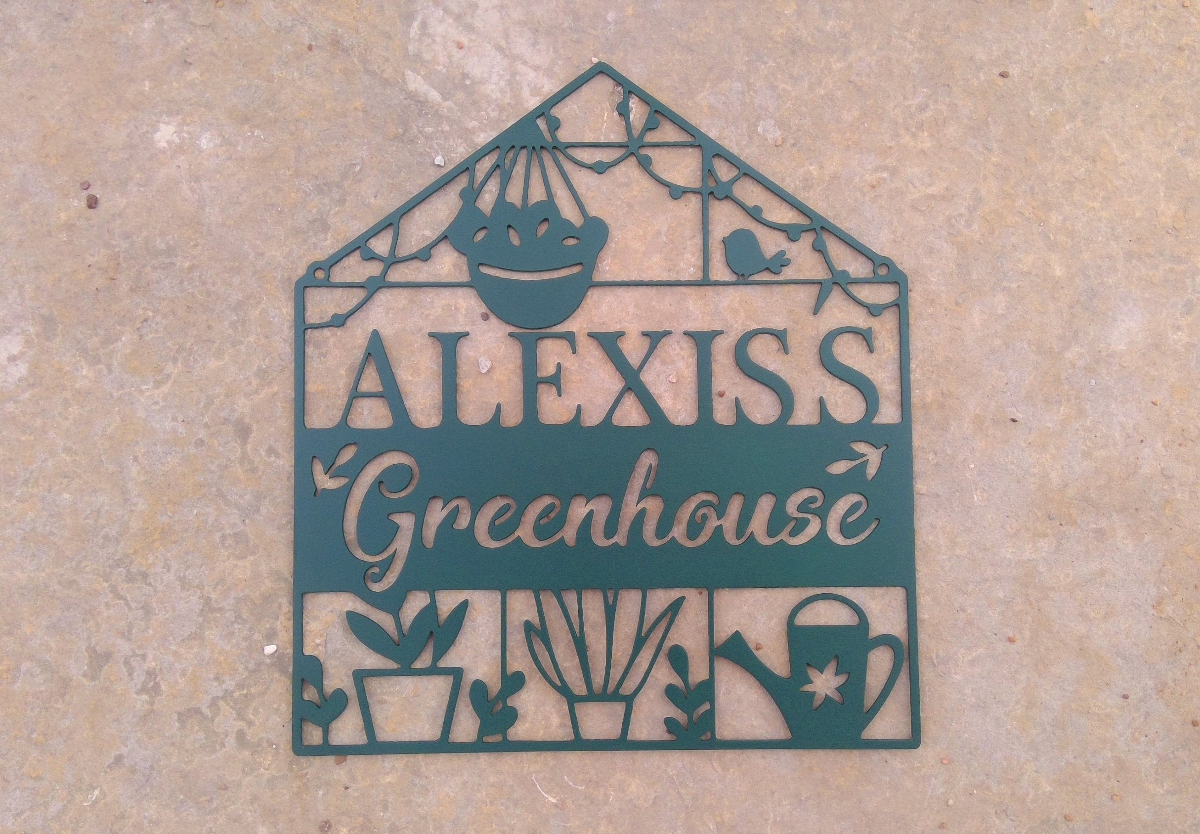 Custom Metal Greenhouse Sign Hanging Personalized Garden | Etsy