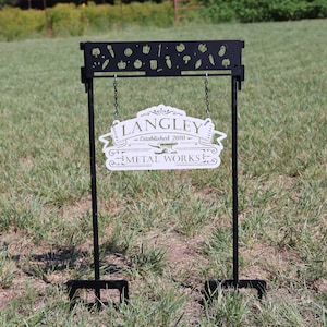 Decorative Hanging Metal Garden Sign Holder – Made by Langley Metal ...