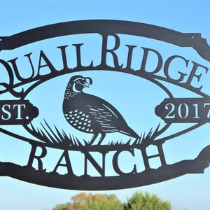 Quail Sign Custom With Your Name and Est. Date - Etsy
