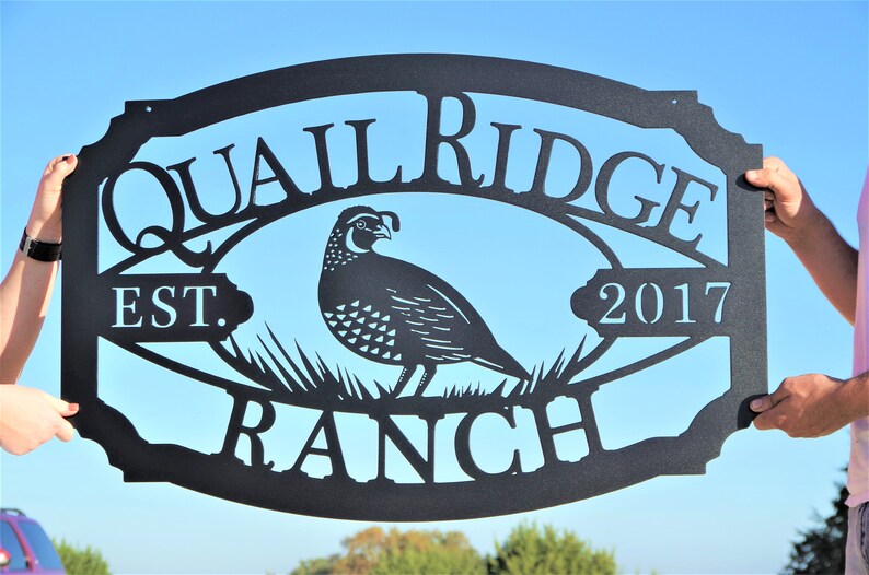Quail Sign Custom With Your Name and Est. Date - Etsy
