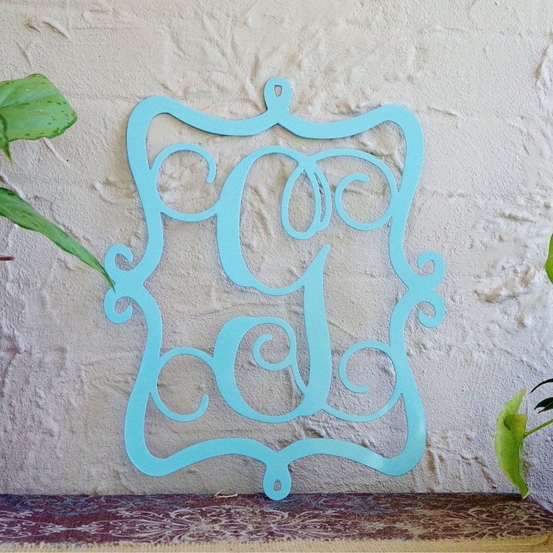 Metal Monogram Framed Initial Door Letter Sign Hanger - Etsy