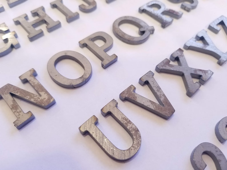 Metal Letters for Crafts Small 11 Gauge Steel Letters Slab - Etsy