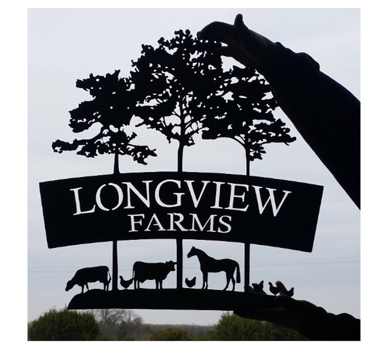 Wooded Farm Sign with Cows Horses and Chickens LMW-16-67 | Etsy