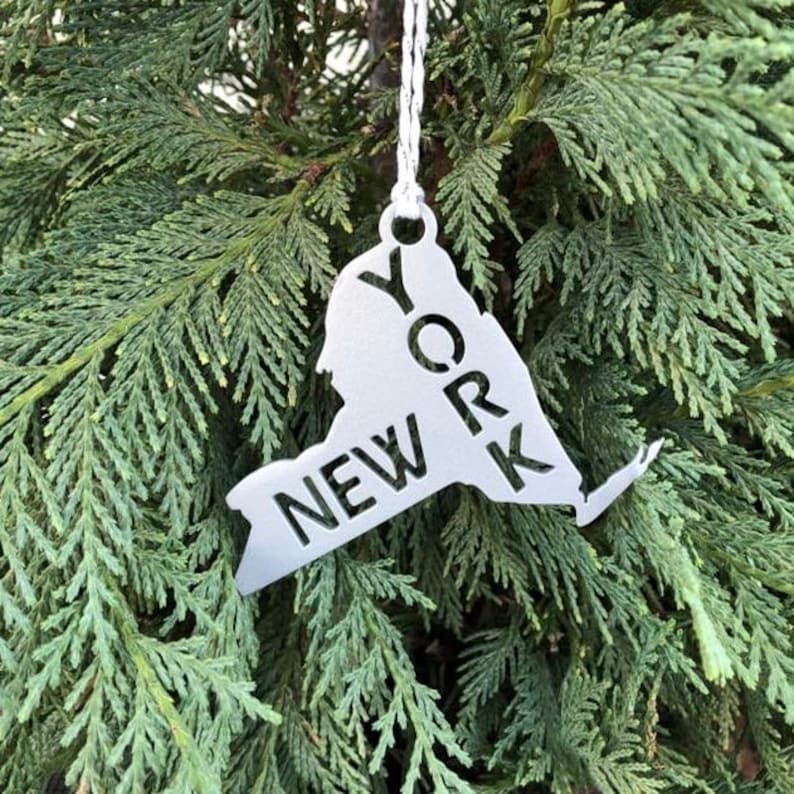 New York State Ornament, Metal Christmas Tree Decoration - Etsy