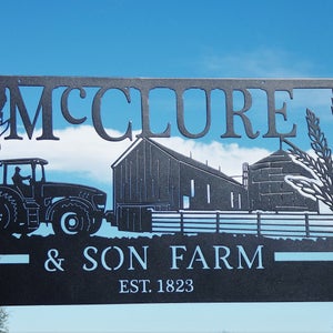 Custom Farm Sign With Corn and Wheat - Etsy