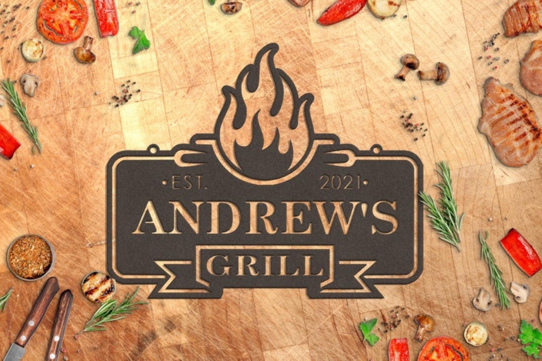 Personalized Custom Metal BBQ Sign, Outdoor Kitchen Decor - Etsy