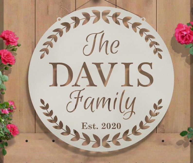 Family Established Date Modern Front Entry Welcome Sign | Etsy