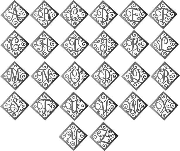 Diamond Border Single Letter Metal Monogram Sign You Choose | Etsy