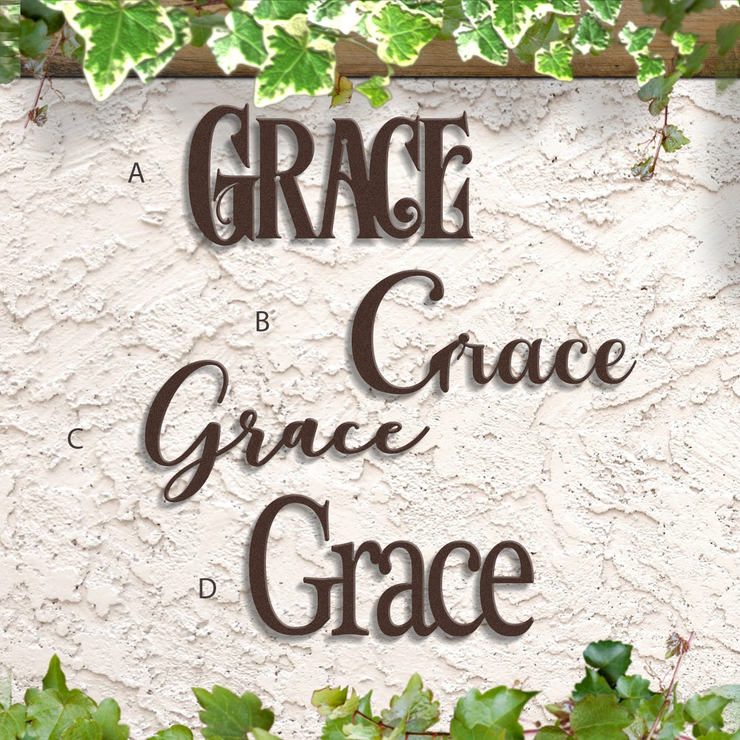 Grace Script Sign, Grace Metal Wall Art - Etsy