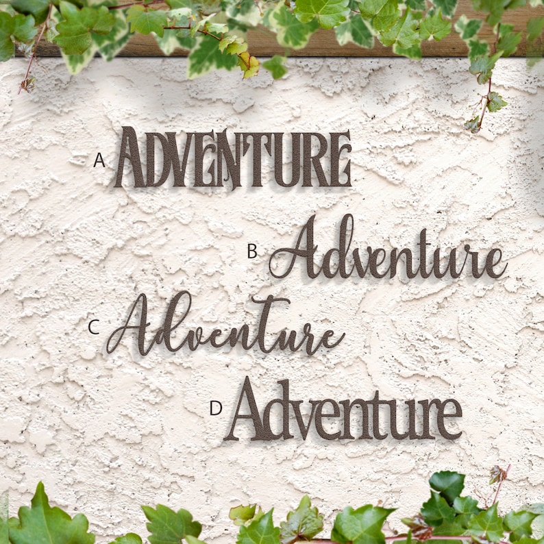 Adventure Metal Word Sign Adventure Decor Indoor or Outdoor | Etsy
