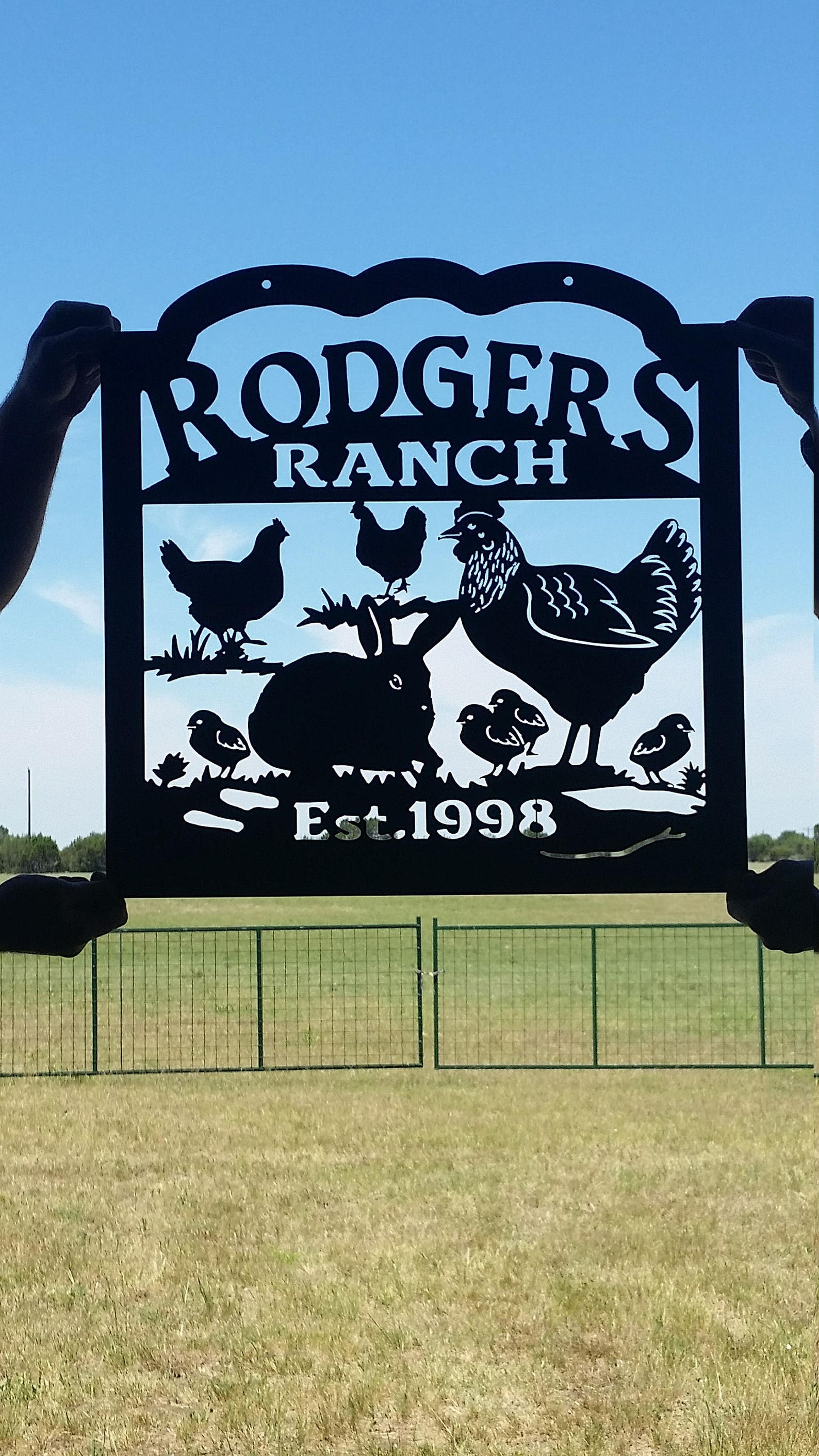 Small Farm Chicken and Rabbit Sign LMW-16-91 | Etsy