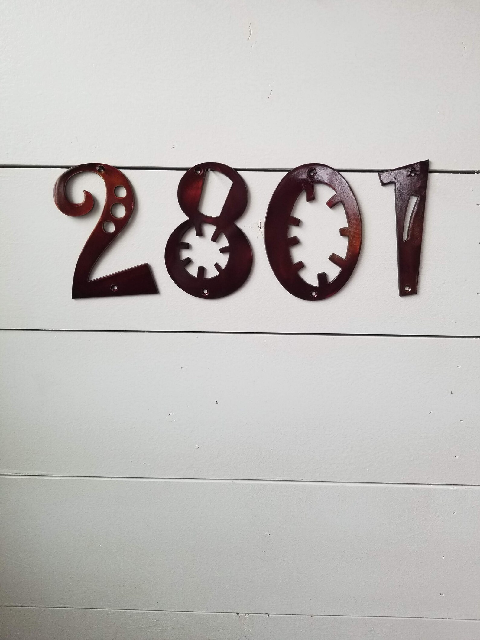 Funky Metal Numbers 10 Metal Home Numbers | Etsy