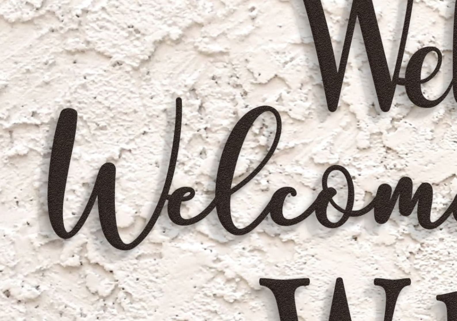 Metal Welcome Sign, Welcome Script, Indoor or Outdoor Word Decoration ...