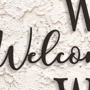 Metal Welcome Sign, Welcome Script, Indoor or Outdoor Word Decoration ...