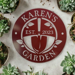Custom Metal Garden Sign, Powder Coated Outdoor Garden Shed Signs - Etsy