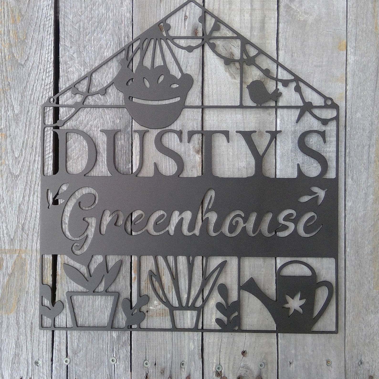 Custom Metal Greenhouse Sign Hanging Personalized Garden - Etsy