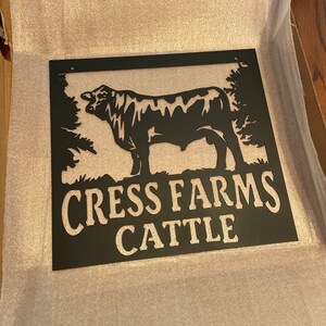 Bull Custom Steel Sign, Cow Livestock Show Sign, Metal Beef Cattle Farm ...