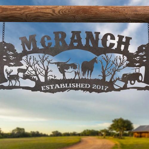 Custom Steel Ranch Sign Cattle Horse Deer and Tractor Sign - Etsy