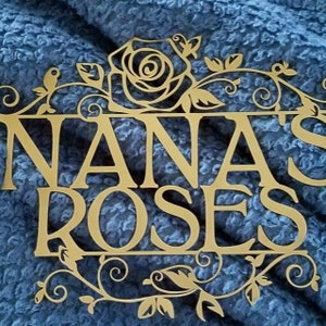 Personalized Rose Sign ~ Custom Metal Hanging Garden Sign - Etsy