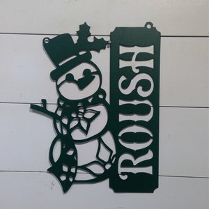 Snowman Metal Sign Personalized Holiday Decor - Etsy