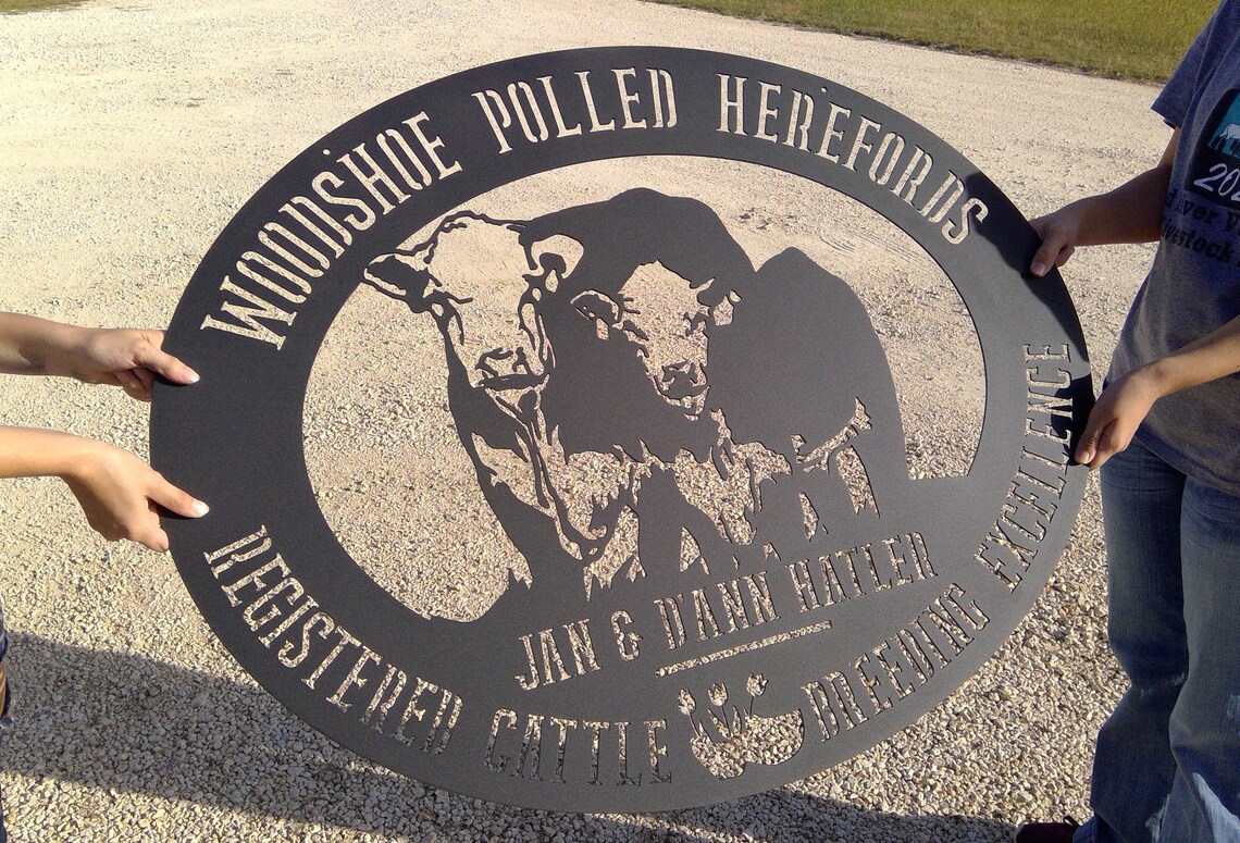 Custom Cattle Ranch Sign Cow Dog Steel Sign - Etsy