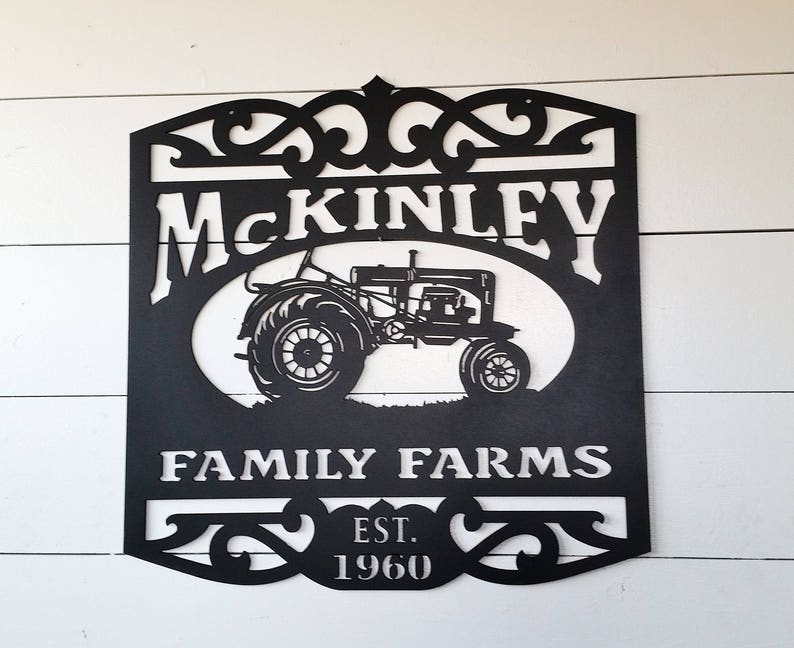 Custom Metal Farm Sign Personalized Metal Sign Tractor Wall | Etsy