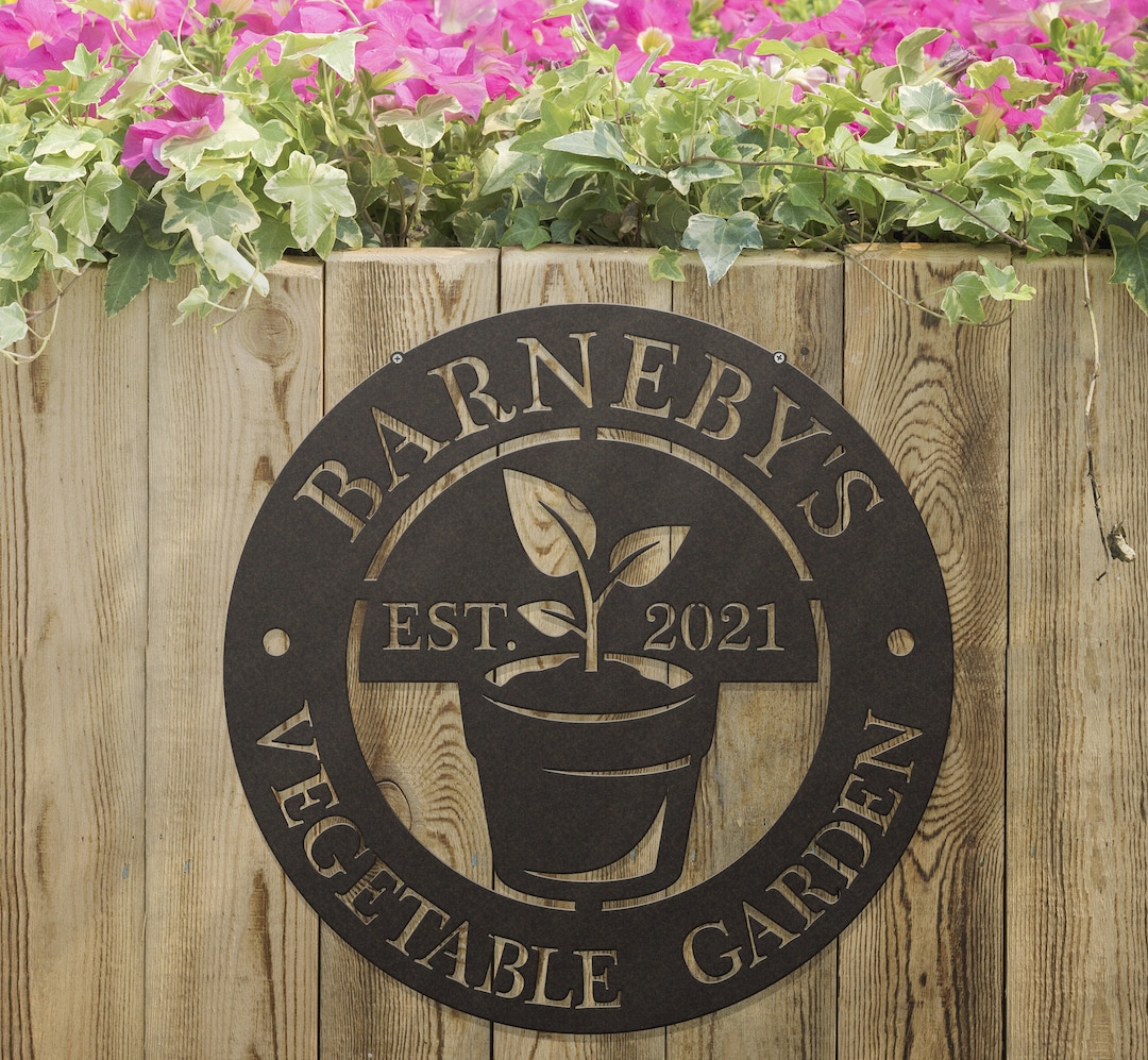 Custom Vegetable Garden Sign, Personalized Metal Plant Sign, Made in ...