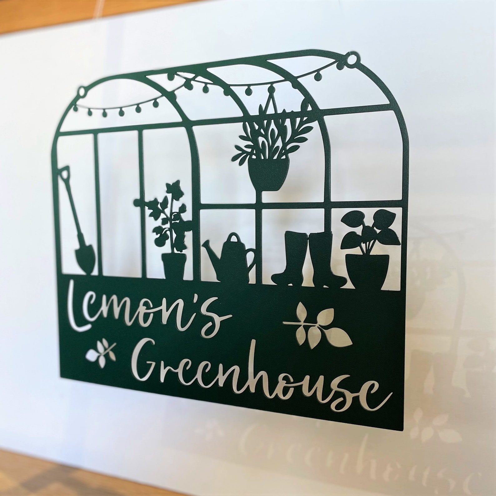 Personalized Hanging Metal Greenhouse Sign Custom Gardener - Etsy