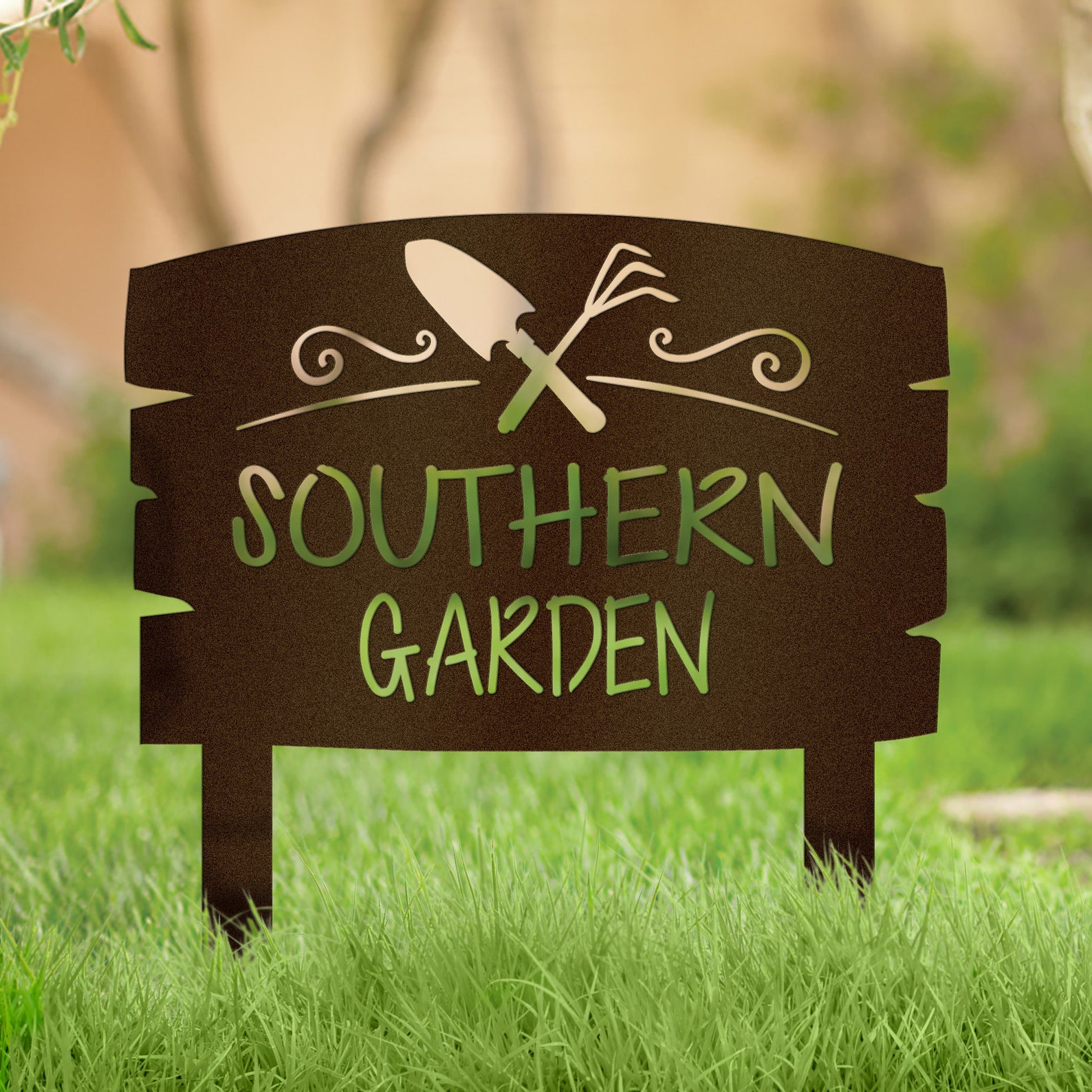 Gift for Gardener, Metal Garden Sign With Stakes - Etsy