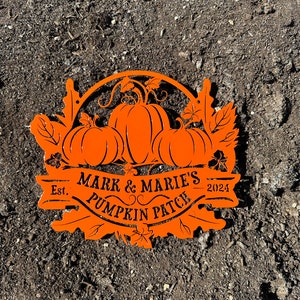 Custom Metal Garden Sign, Personalized Pumpkin Patch Gift - Etsy