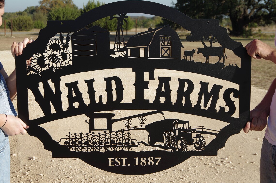 Crop Combine Tractor Corn Farming Scene Sign LMW-16-74 | Etsy