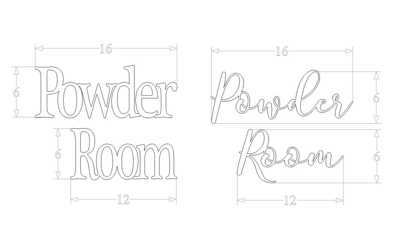 Powder Room Metal Wall Signs Guest Bath Decoration - Etsy