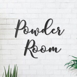 Powder Room Metal Wall Signs, Guest Bath Decoration - Etsy