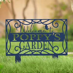 Grandpas Garden Custom Metal Yard Stake Sign, Gift for Grandpa - Etsy