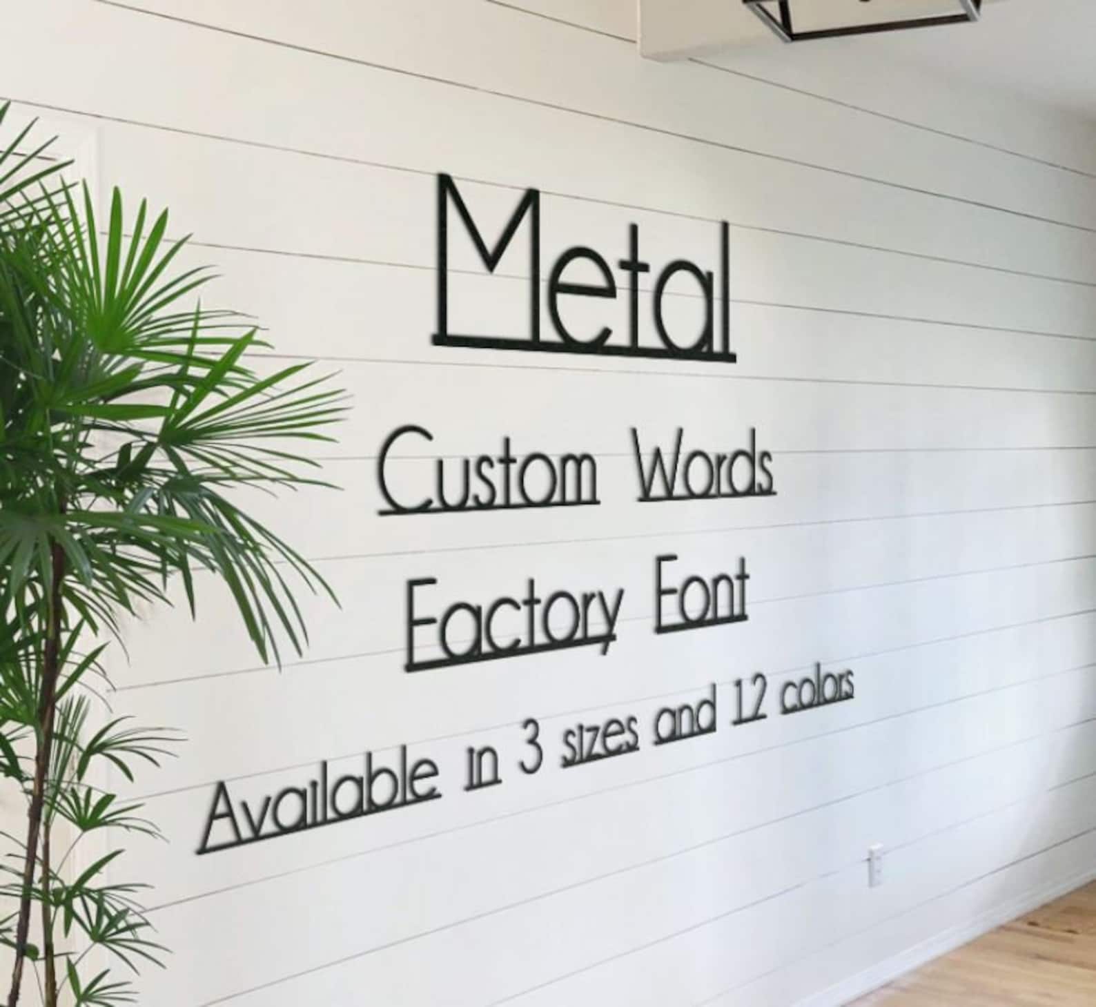 Custom Metal Word Sign Factory Style Wall Art | Etsy