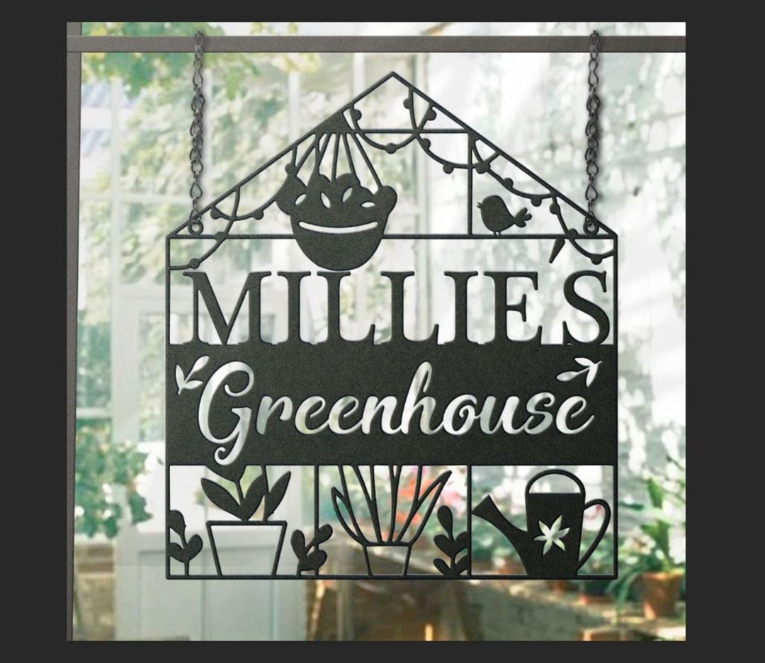 Custom Metal Greenhouse Sign ~ Hanging Personalized Garden Sign - Etsy