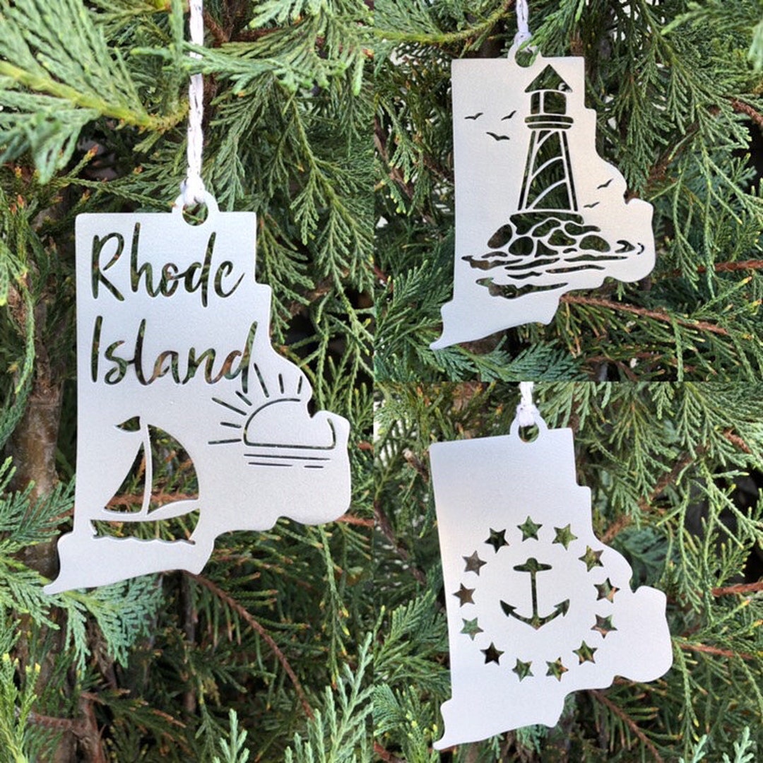 Rhode Island State Ornament, Metal State Christmas Ornament - Etsy