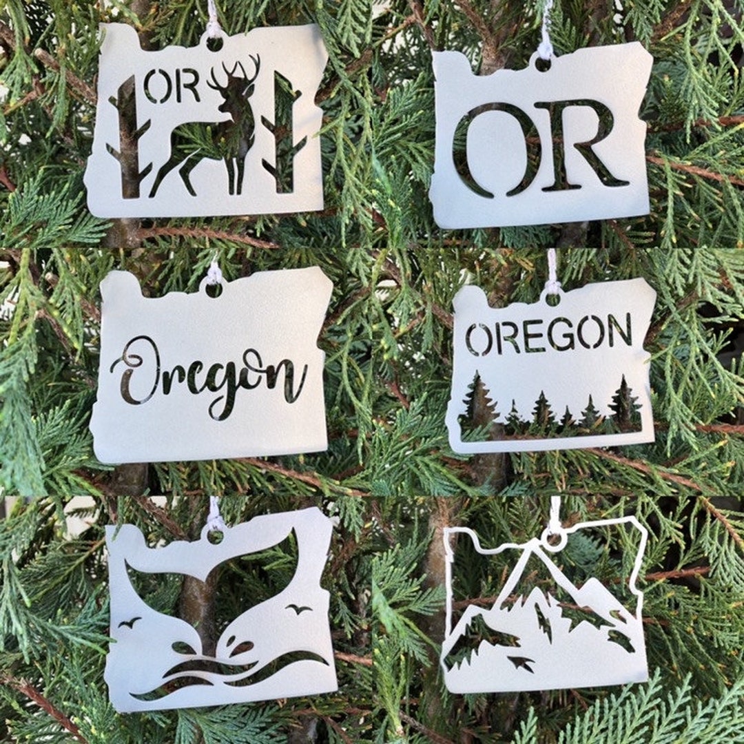 Oregon State Ornament, Metal State Christmas Ornament - Etsy