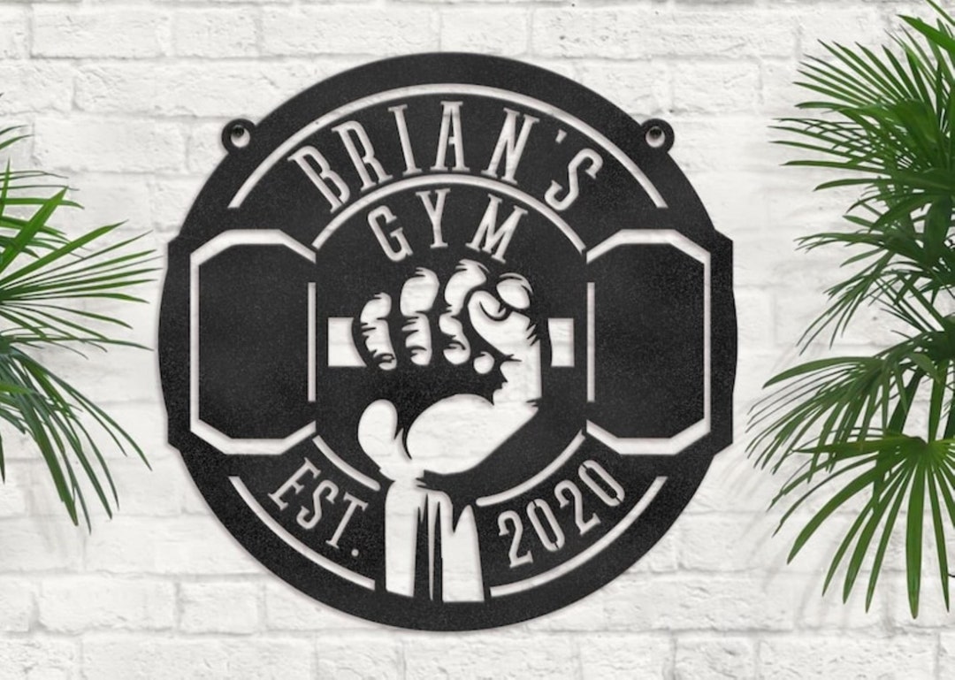 Custom Metal Gym Sign, Personalized Workout Room Wall Art - Etsy