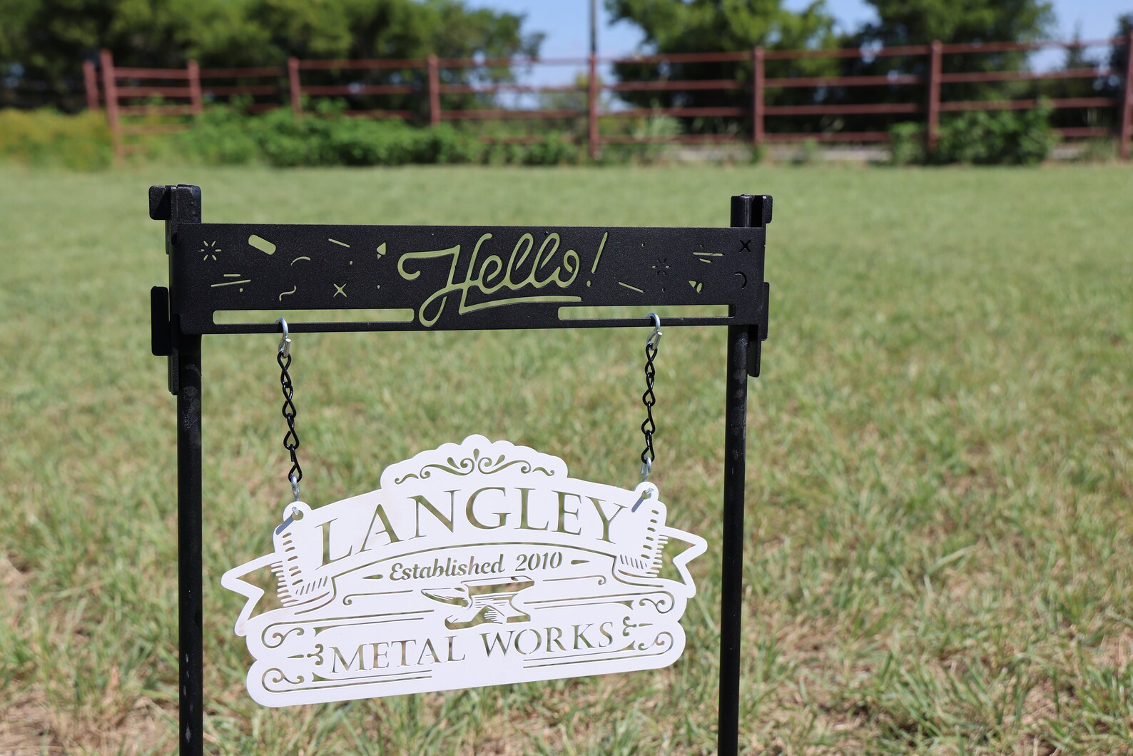 Heavy-duty Metal Sign Stand: Business Display With Chains - Etsy