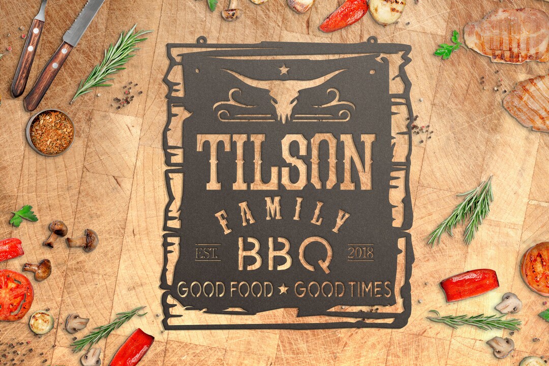 Custom Family BBQ Sign, Outdoor Kitchen and Grill Decoration - Etsy