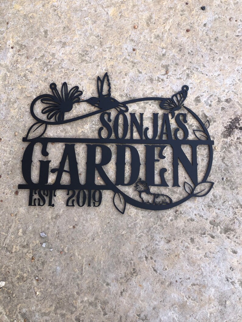Customized Metal Garden Sign Personalized Hummingbird Yard - Etsy
