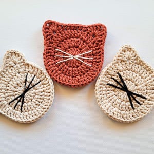 Kitty Coaster Crochet Pattern PDF – Cute Cat Mug Rug, Kawaii Crochet ...