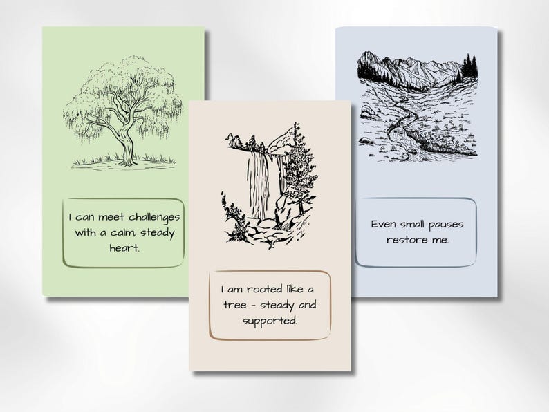 Mindfulness Affirmation Cards: Printable Daily Affirmations (PDF ...