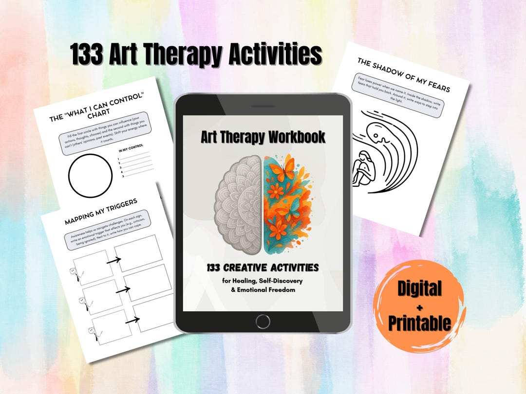 Art Therapy Workbook: 133 Creative Activities for Healing (printable ...