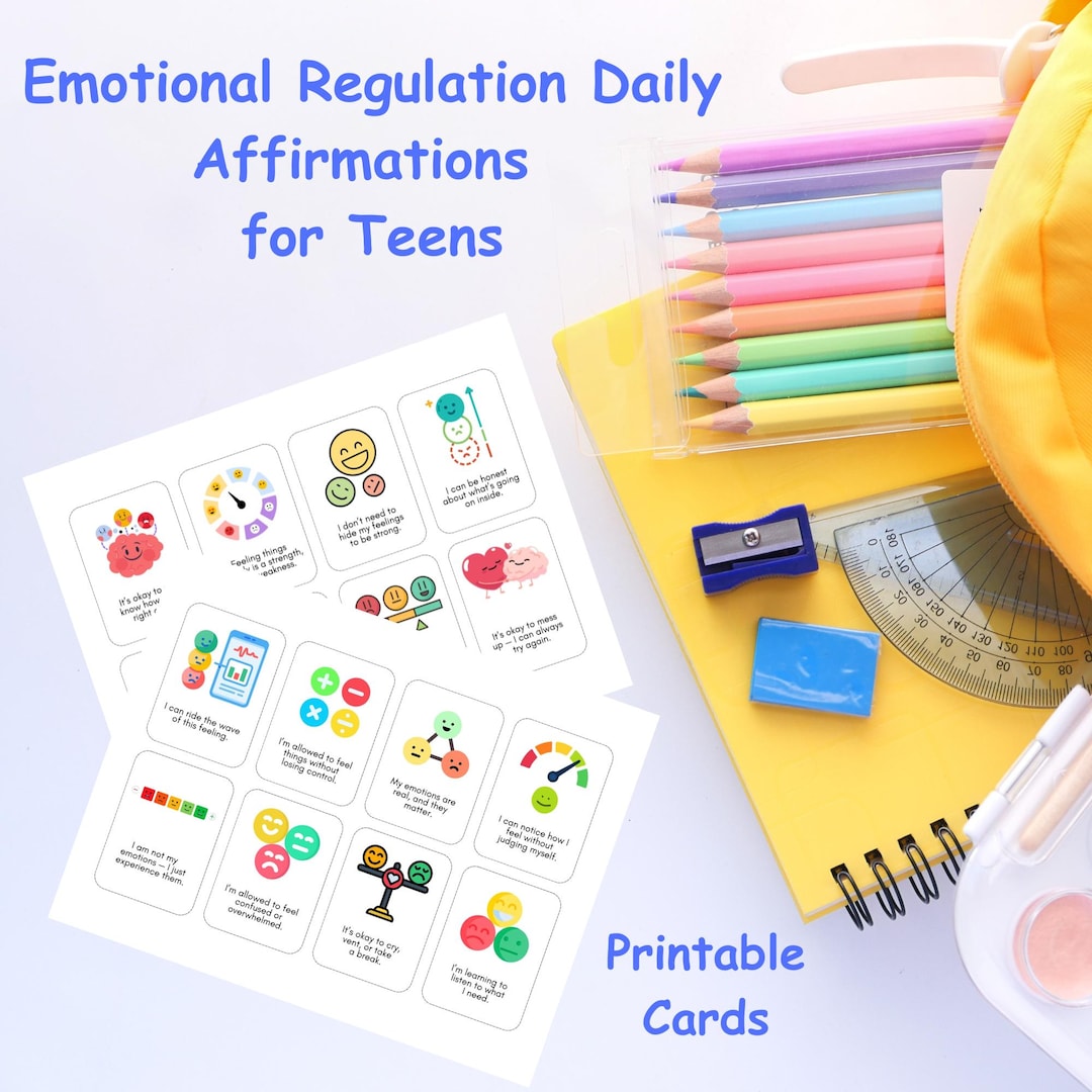 Printable Affirmation Cards for Teen Emotional Regulation, Teen ...