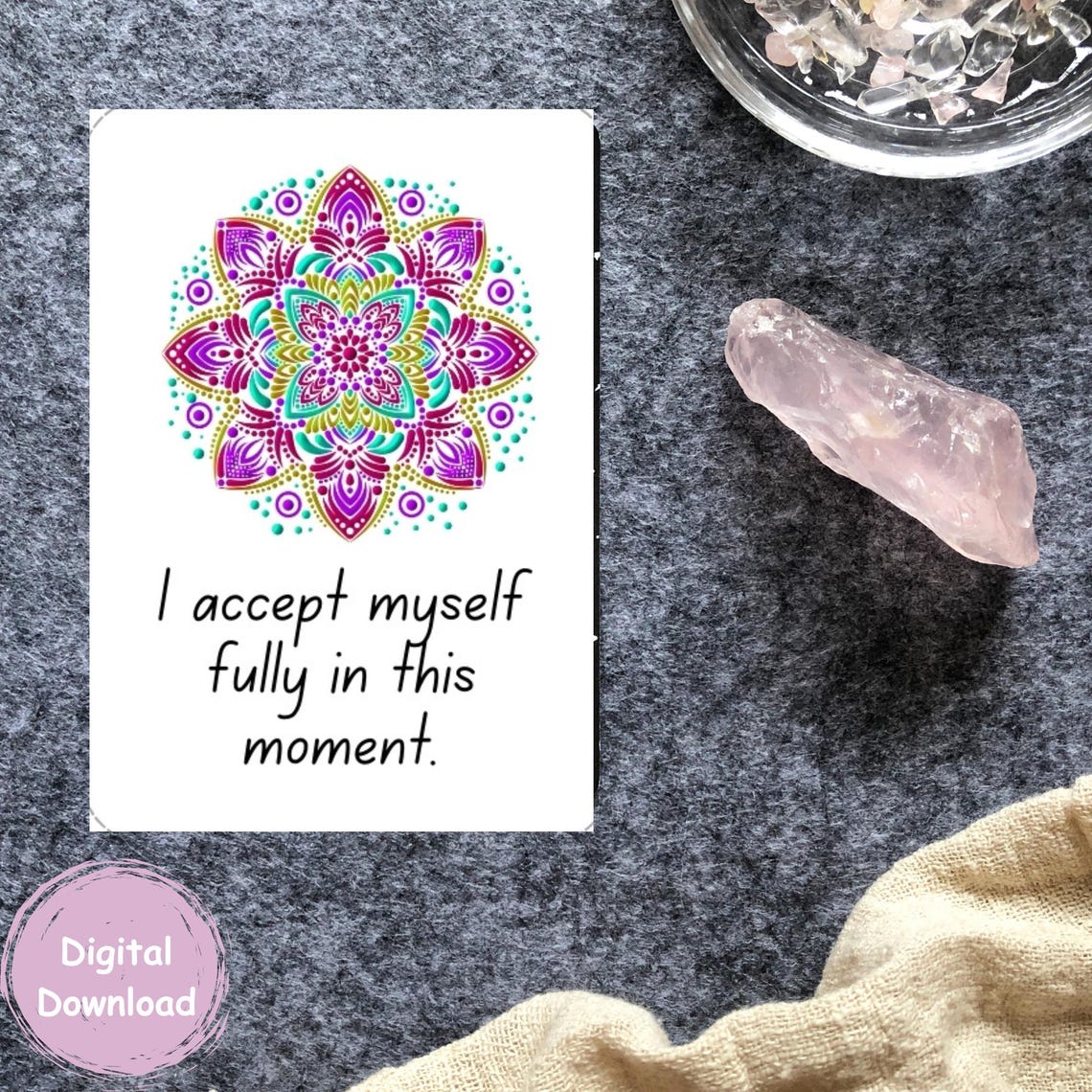 Mindfulness Affirmation Cards, Printable Mindfulness Affirmations ...